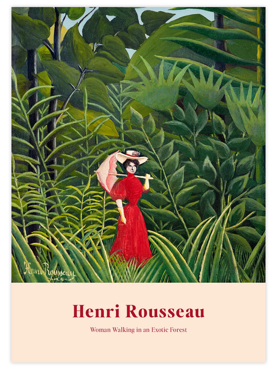 Henri Rousseau Ormanda Kırmızılı Kadın Poster – Nordika Gallery